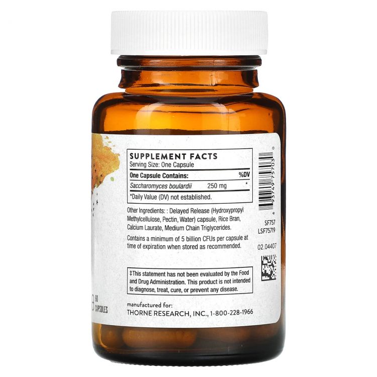Thorne Research, Sacro-B, Saccharomyces Boulardii, 60 капсул в ...
